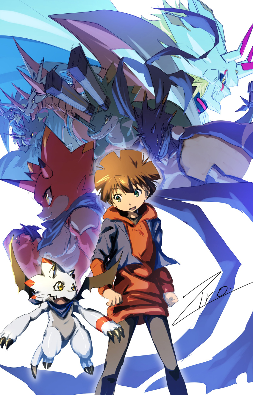 Safebooru - absurdres amanokawa hiro betelgammamon blue jacket brown ...