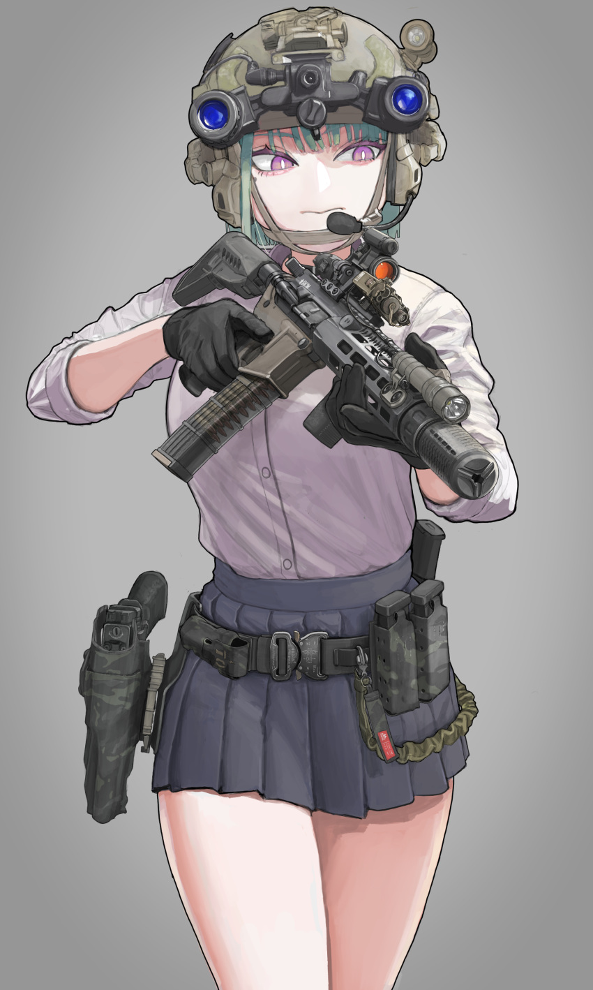 Safebooru - 1girl absurdres ar-15 assault rifle black gloves cowboy ...