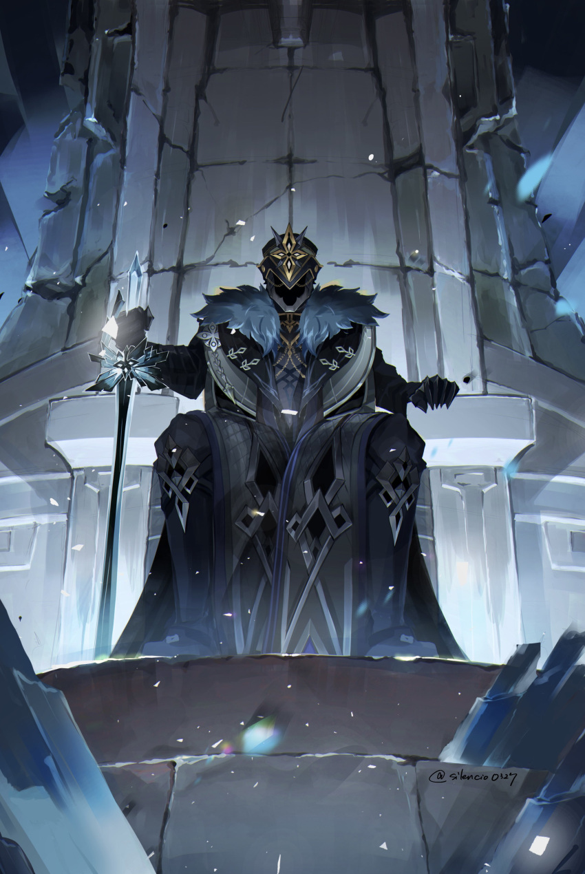 Safebooru - 1boy absurdres black helmet capitano (genshin impact ...