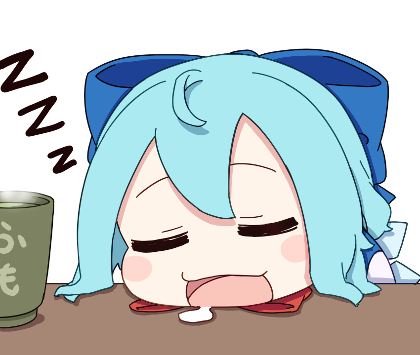 Safebooru 1girl D Absurdres Ahoge Blue Bow Blue Hair Blush Stickers 4535