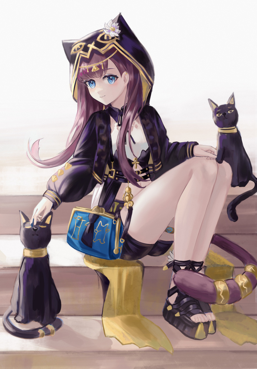 Safebooru - 1girl absurdres animal ear hood animal ears arknights bag black jacket black shorts ...