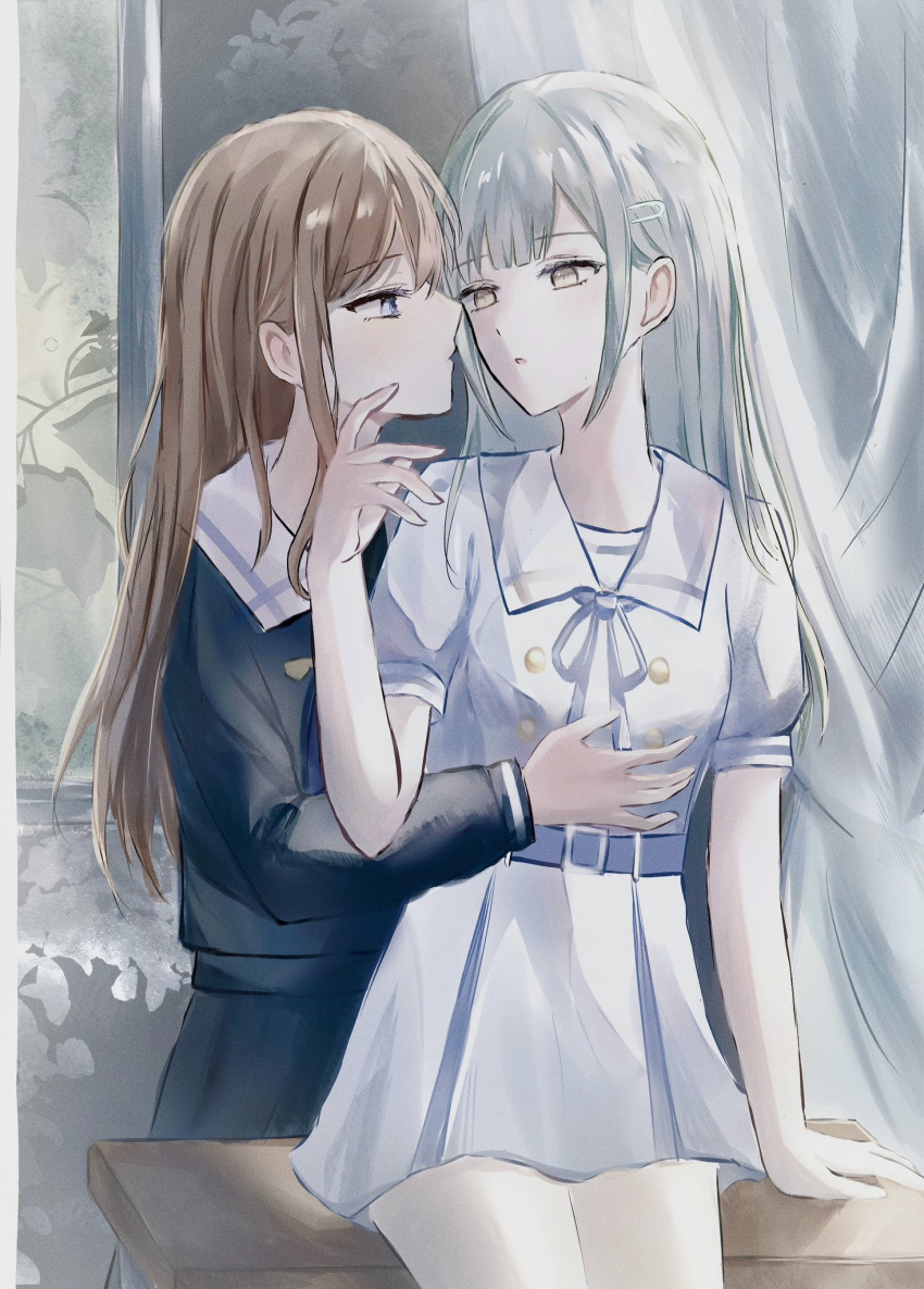 Safebooru - 2girls bang dream! bang dream! it's mygo!!!!! belt blue belt blue eyes blue shirt ...