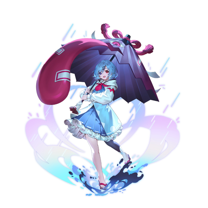 Safebooru - 1girl adapted costume black pantyhose blue eyes blue hair blue skirt frilled skirt ...