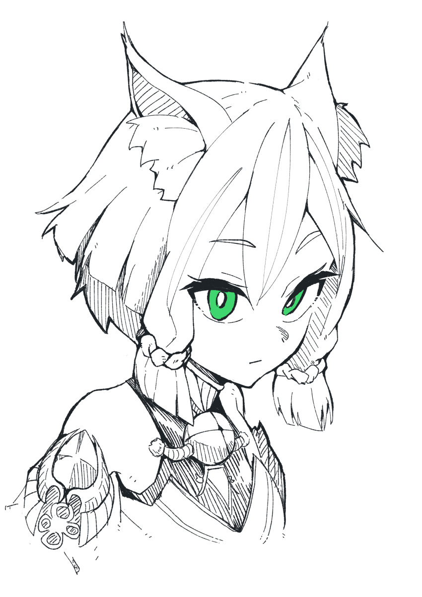 Safebooru - absurdres animal ear fluff animal ears breasts detached sleeves duel monster ...