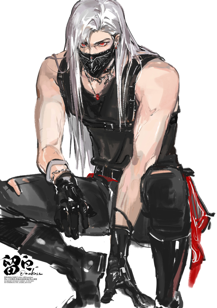 Safebooru - 1boy alternate hair length alternate hairstyle black footwear black gloves black ...