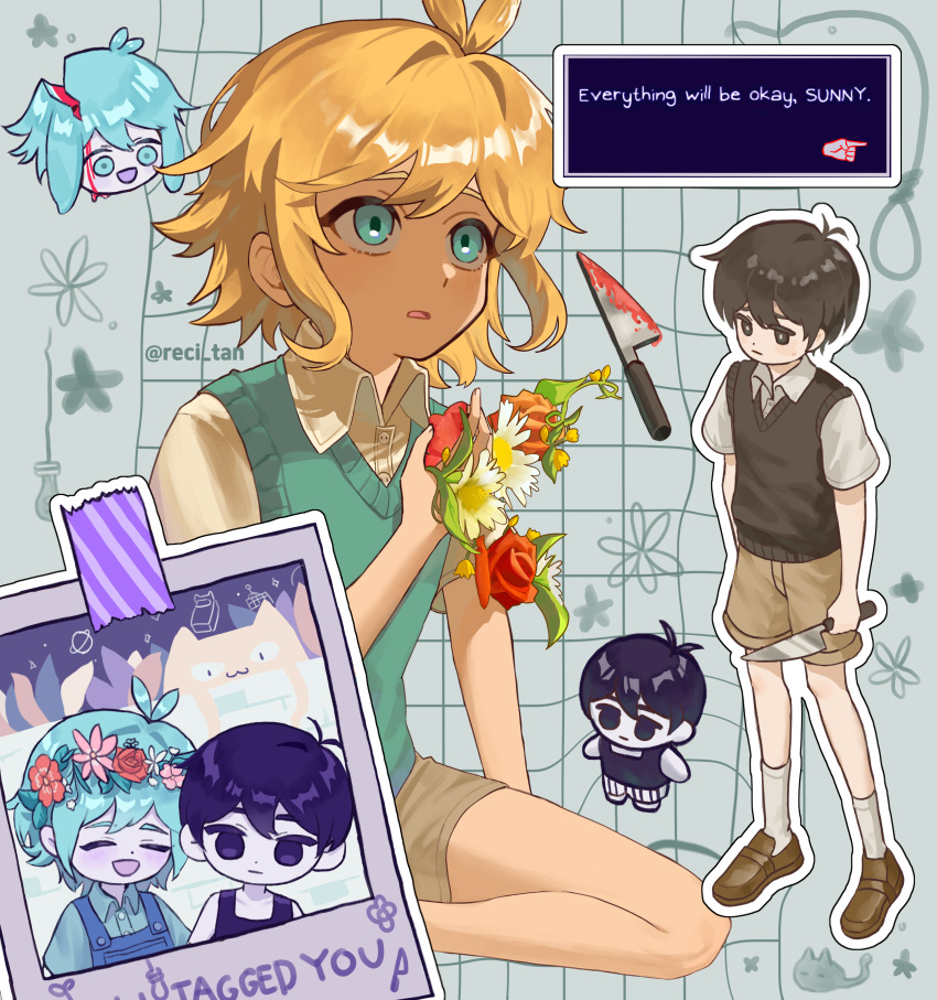 Safebooru - 2boys absurdres antenna hair basil (faraway) (omori) basil (headspace) (omori) basil ...