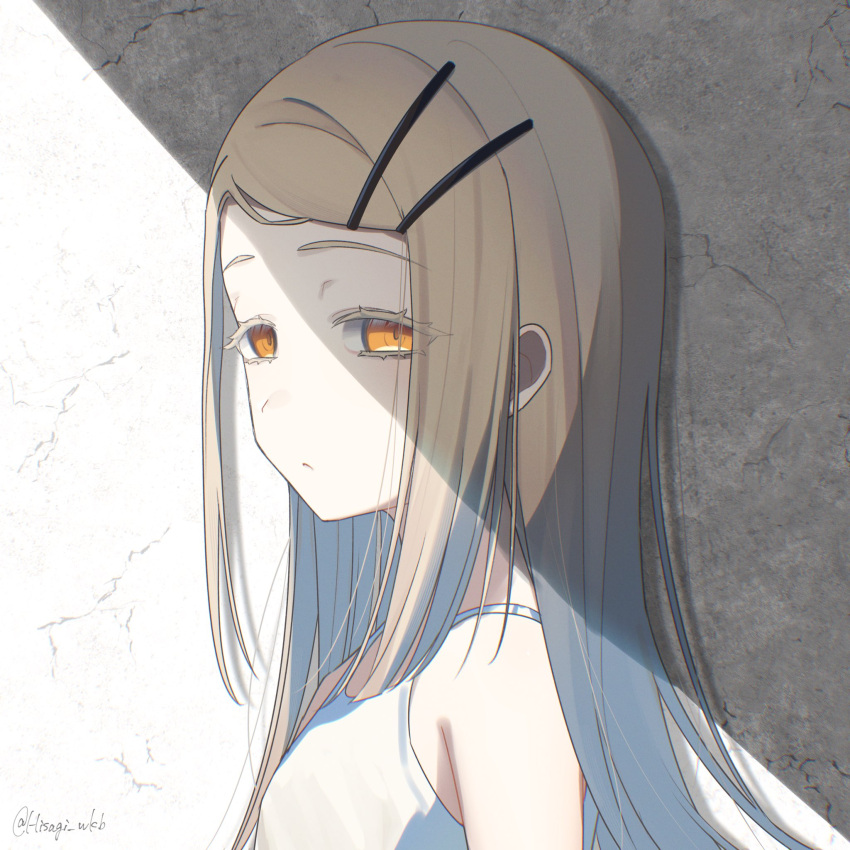 Safebooru - 1girl camisole expressionless flat chest gakuen idolmaster grey hair hair ornament ...