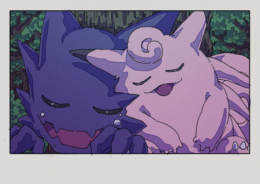 Safebooru - border clefable closed eyes disembodied hand fangs ghost ...