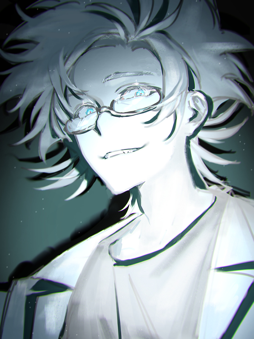 Safebooru - 1boy ashsadila blue eyes chinese commentary chromatic ...