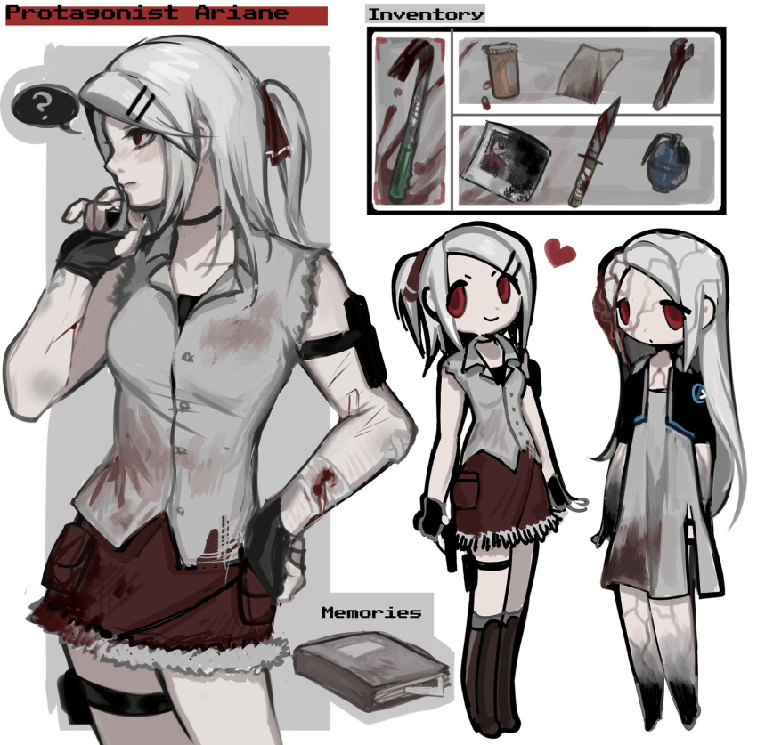 Safebooru - 1girl ariane yeong artist request bandaged arm bandages blood book crowbar cuts ...