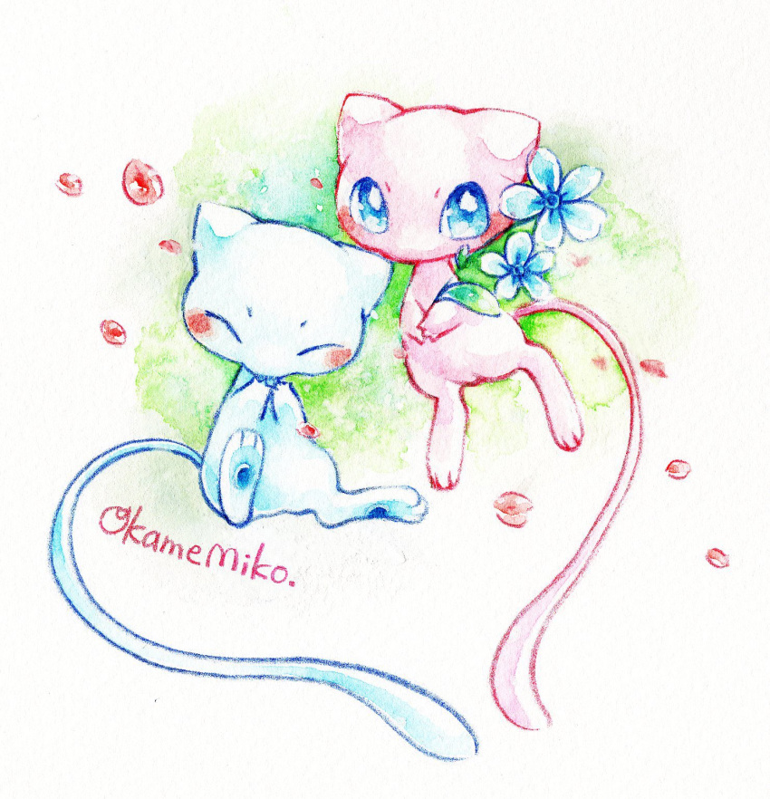 Safebooru - alternate color blue eyes blue flower blush closed eyes ...