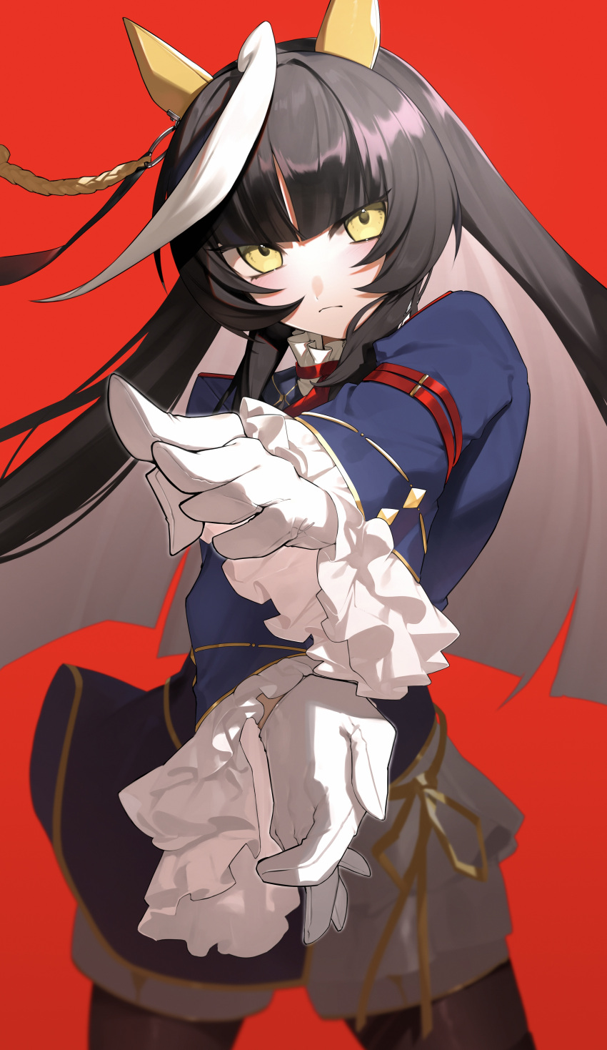 Safebooru - 1girl absurdres ahoge animal ears black hair blue jacket ...