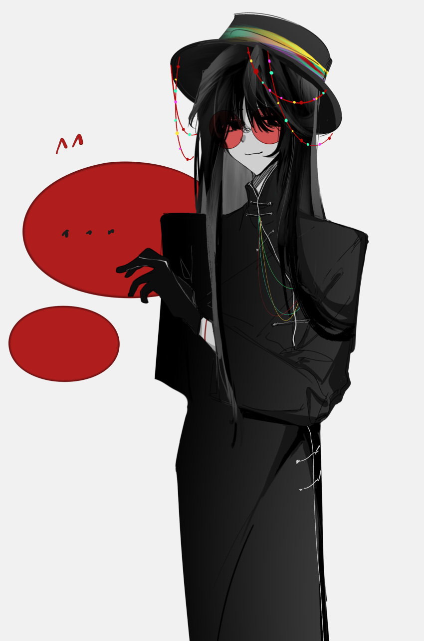 Safebooru - ... 1boy absurdres beads black eyes black gloves black hair black hat changpao ...