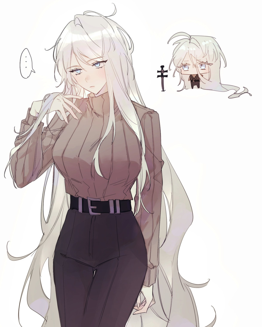 Safebooru - ... 1girl alternate hair length alternate hairstyle aojiru oisiiiii blue eyes chibi ...