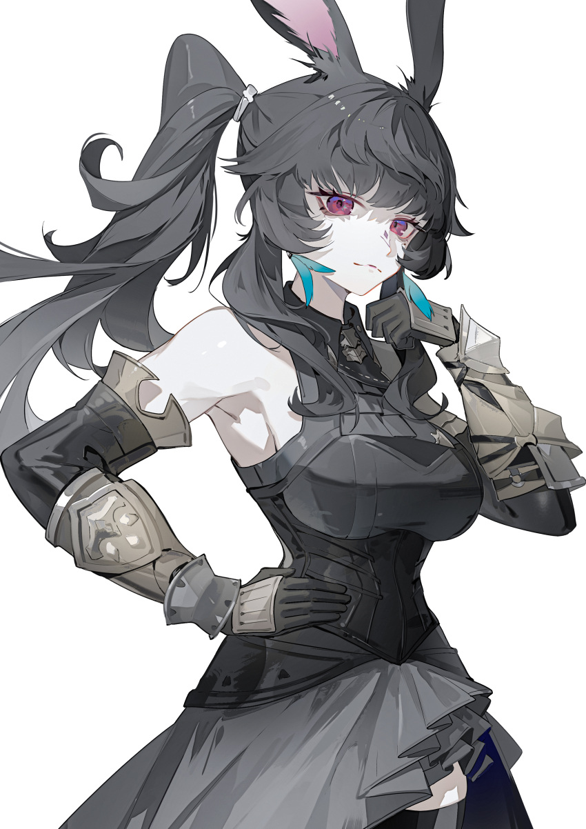 Safebooru - 1girl absurdres animal ears armpits black corset black ...