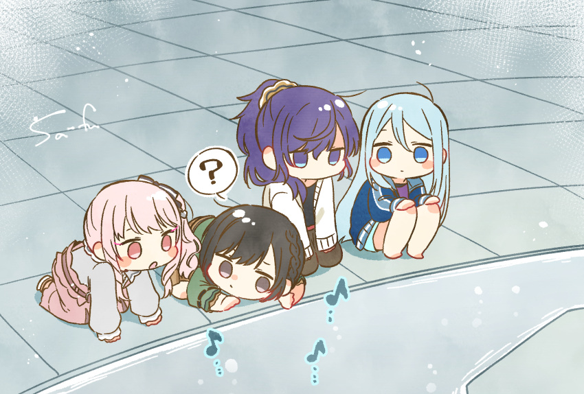 Safebooru - 1other 25-ji nightcord de. (project sekai) 3girls :o ? akiyama mizuki all fours ...