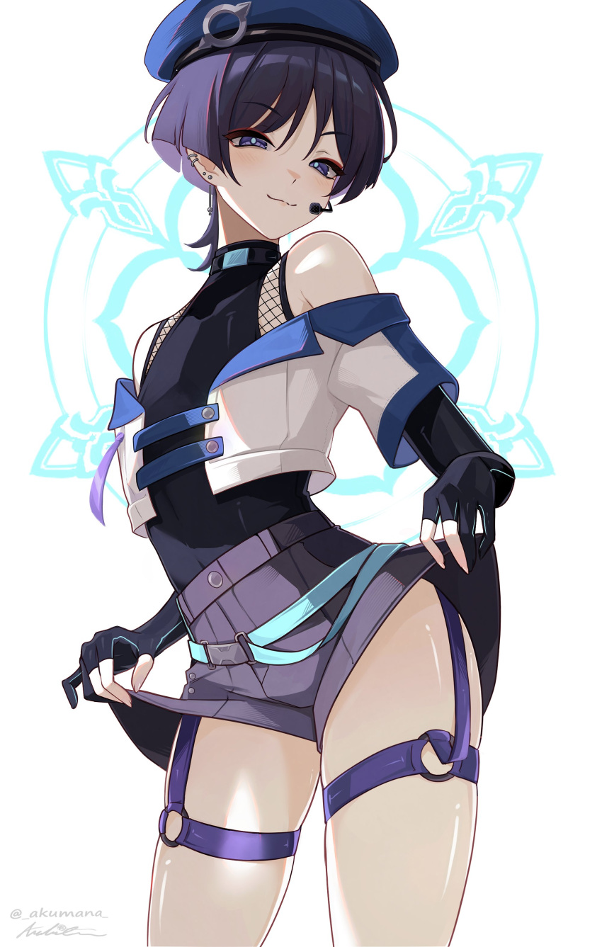 Safebooru - 1boy absurdres akumana alternate costume androgynous aqua belt aqua halo armpit ...