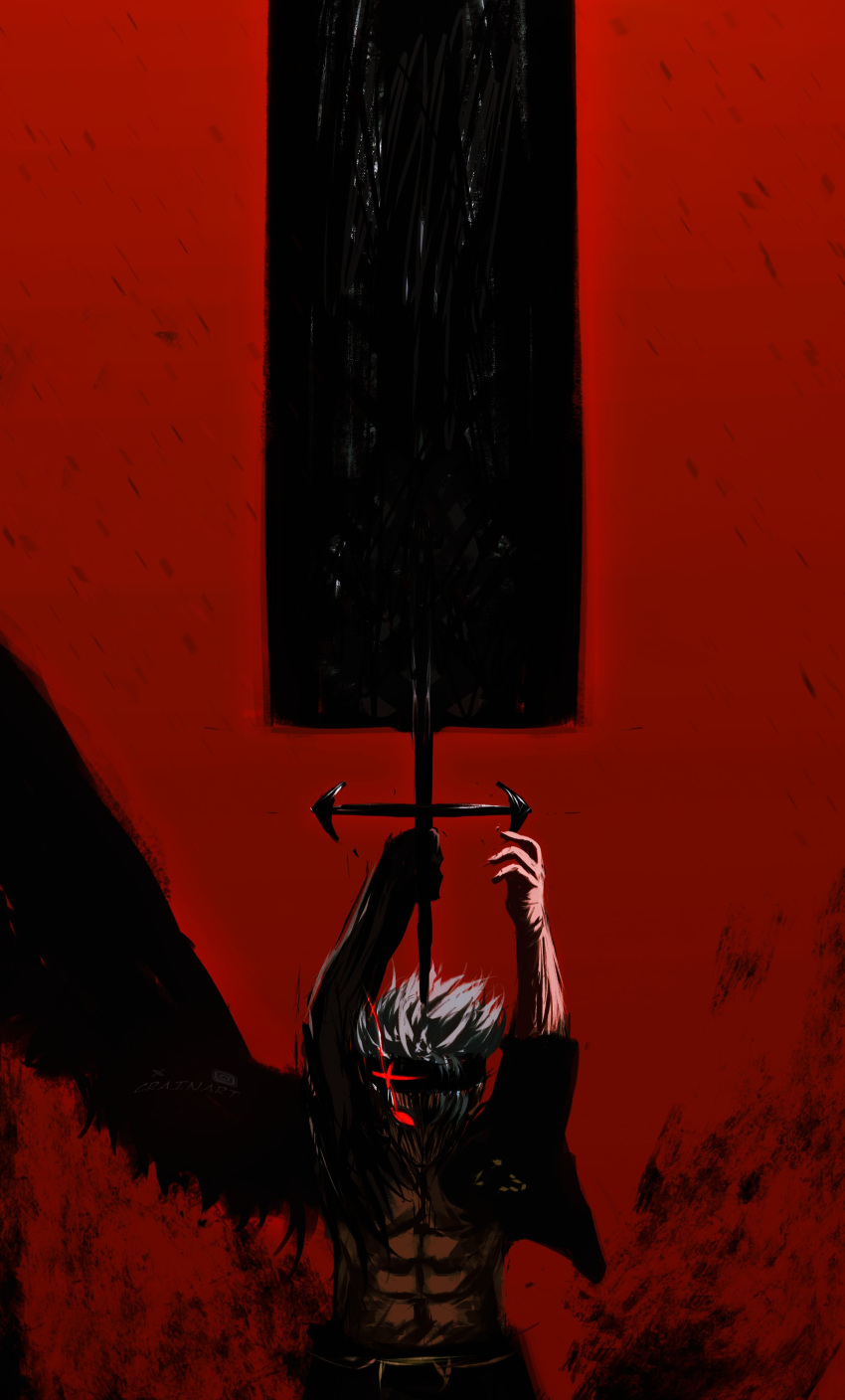 Safebooru - 1boy abs absurdres asta (black clover) black bulls (emblem) black capelet black ...