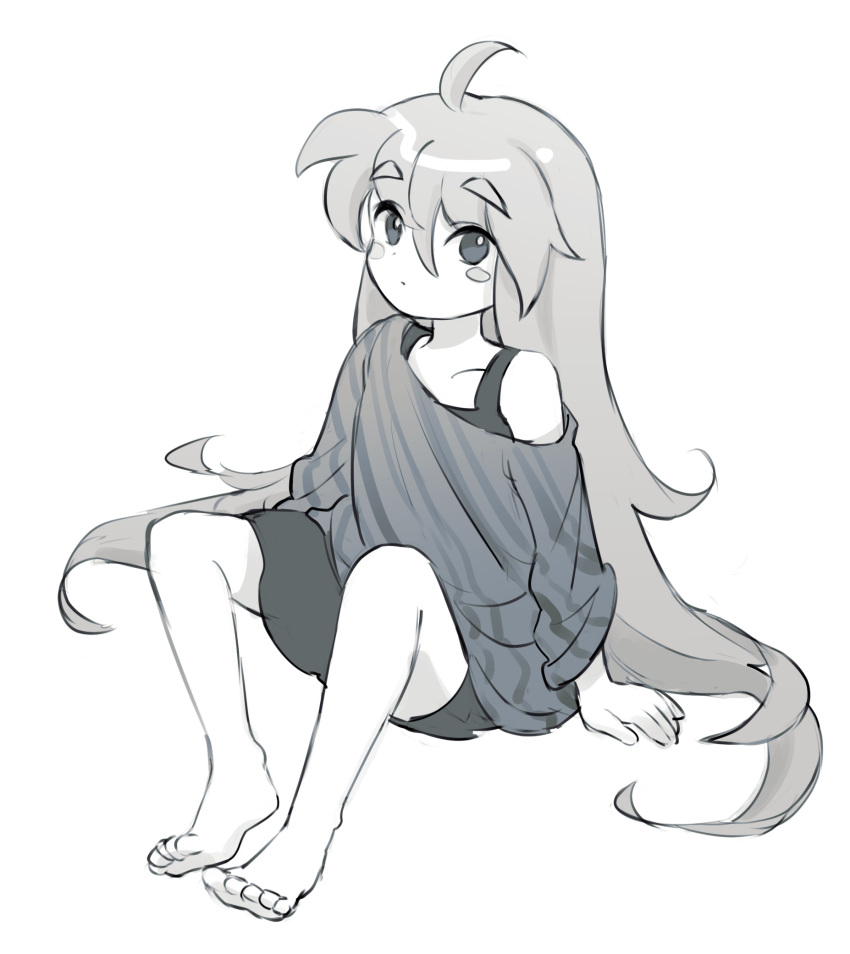 Safebooru - 1girl ahoge alternate costume barefoot celeste (video game ...