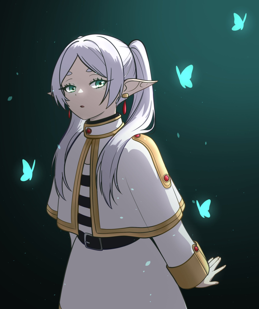 Safebooru - 1girl absurdres belt belt buckle black belt blue butterfly buckle bug butterfly ...