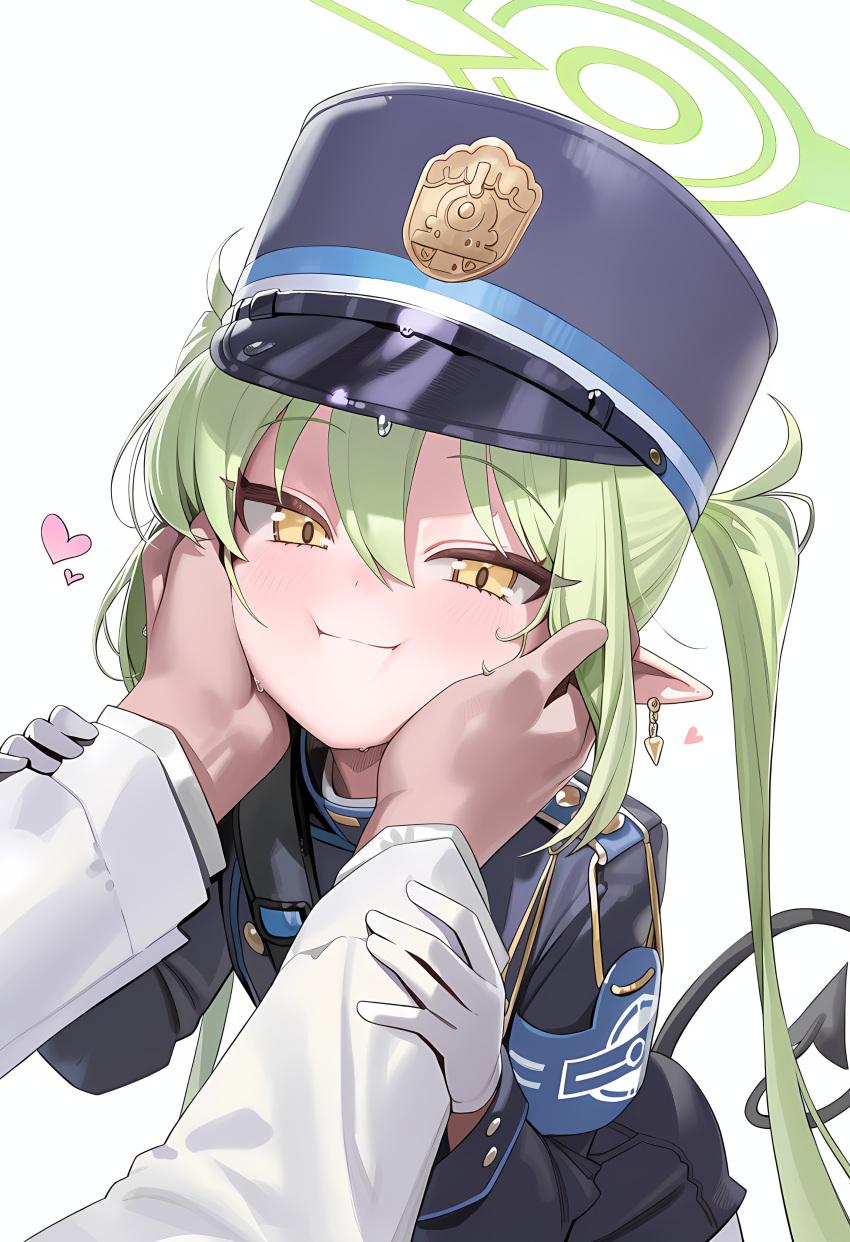 Safebooru - 1girl absurdres armband black tail blue archive blue armband blush buttons demon ...