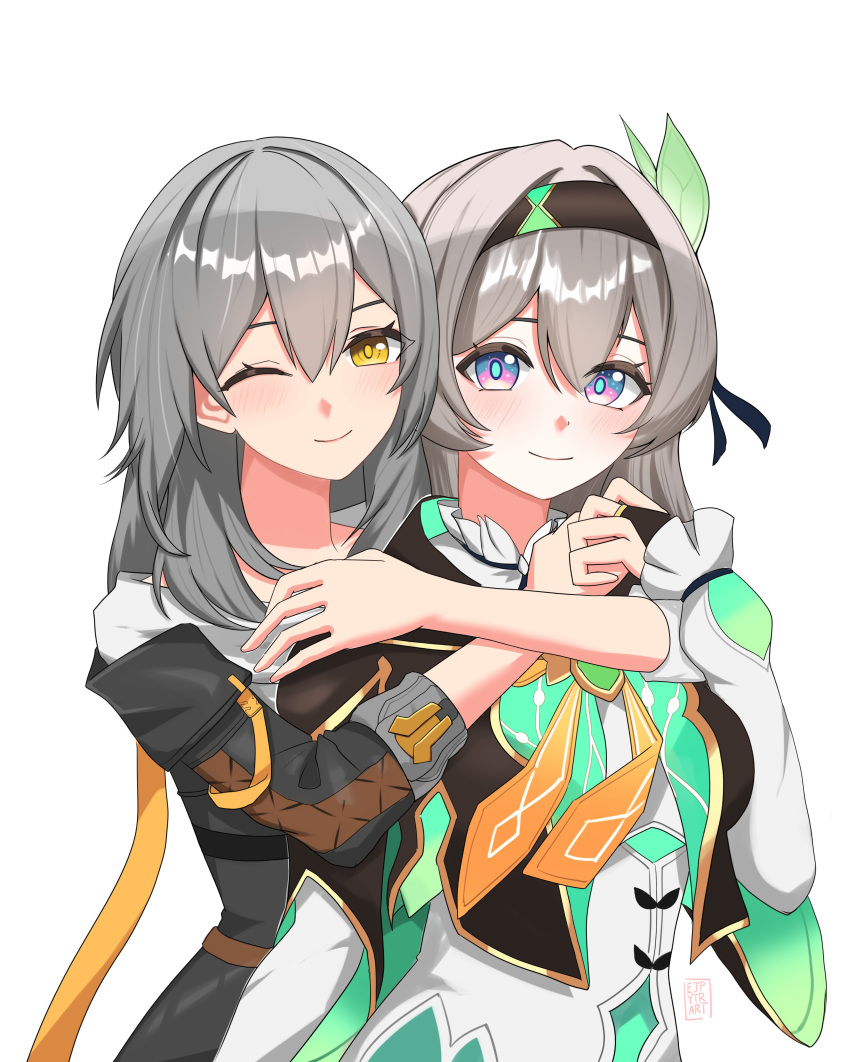 Safebooru - absurdres black jacket blush bridal gauntlets closed mouth ...