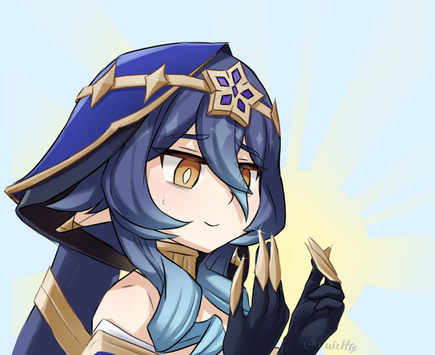 Safebooru - 1girl bags under eyes blue hair brown eyes detached hood ...