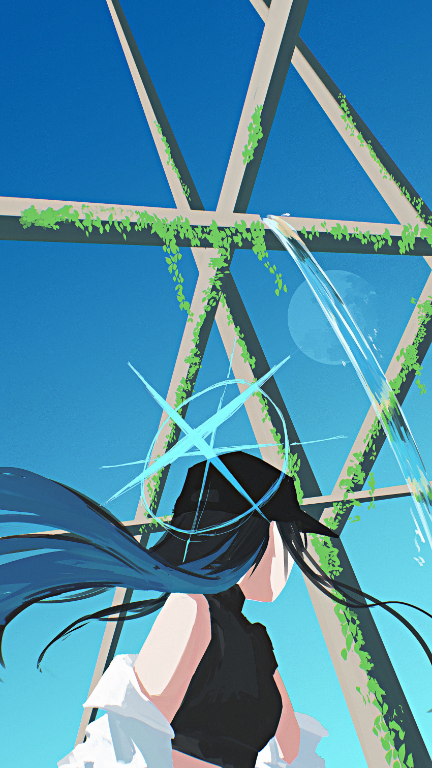 Safebooru - 1girl absurdres baseball cap black hair black shirt blue archive blue hair coat coat ...