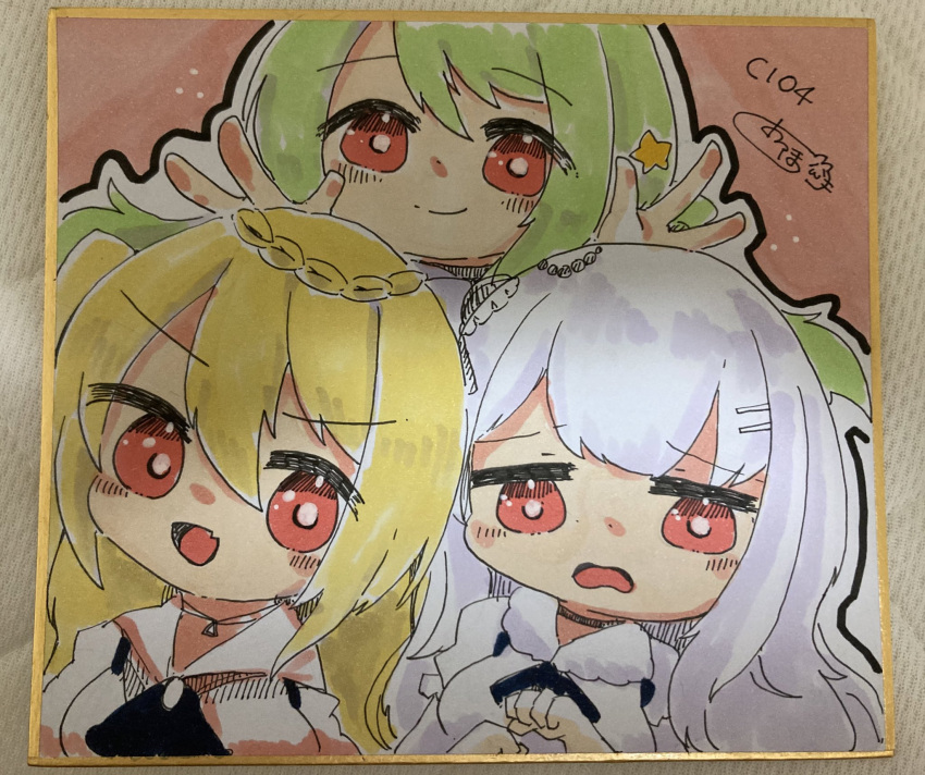 Safebooru - 3girls azur lane blonde hair braid chibi chibi only closed ...