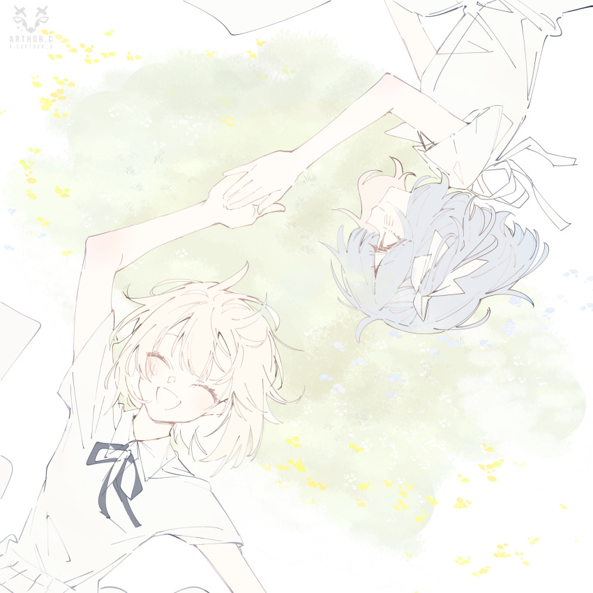 Safebooru - 2girls arthur c bang dream! bang dream! it's mygo!!!!! blue hair blue ribbon blush ...