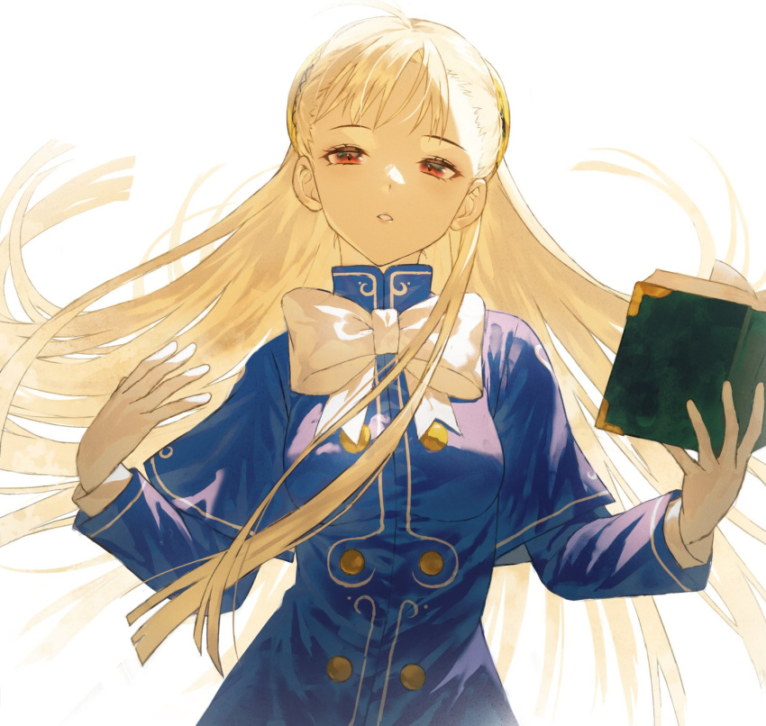 Safebooru - 1girl blonde hair blue jacket book breasts capcom fighting ...