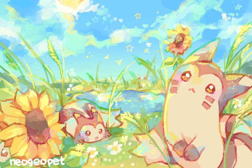Safebooru - animal focus artist name blue sky clouds commentary english ...