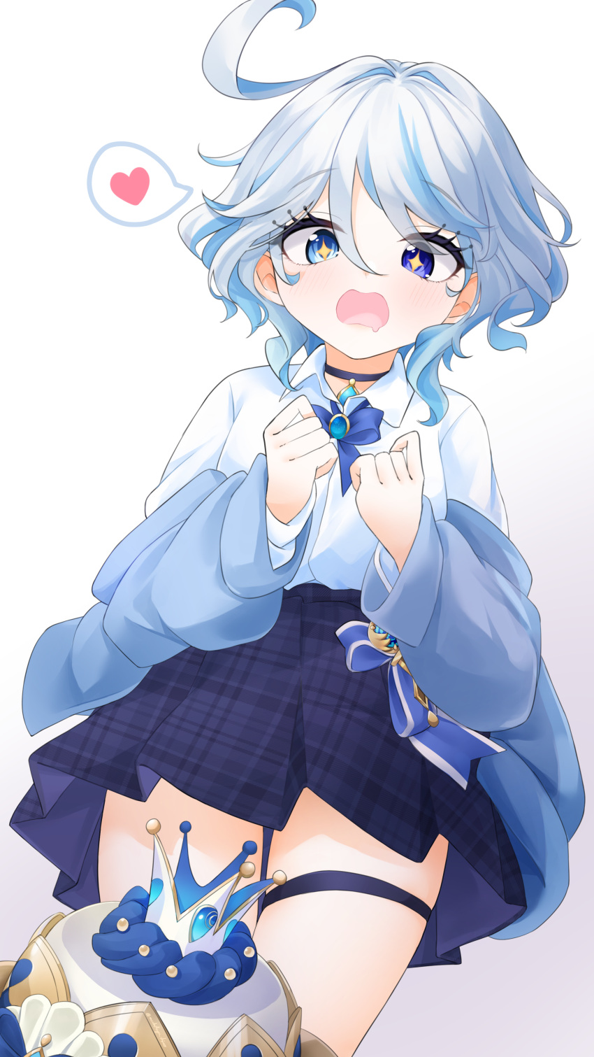 Safebooru - + + 1girl absurdres black choker black skirt blue bow blue bowtie blue eyes blue ...