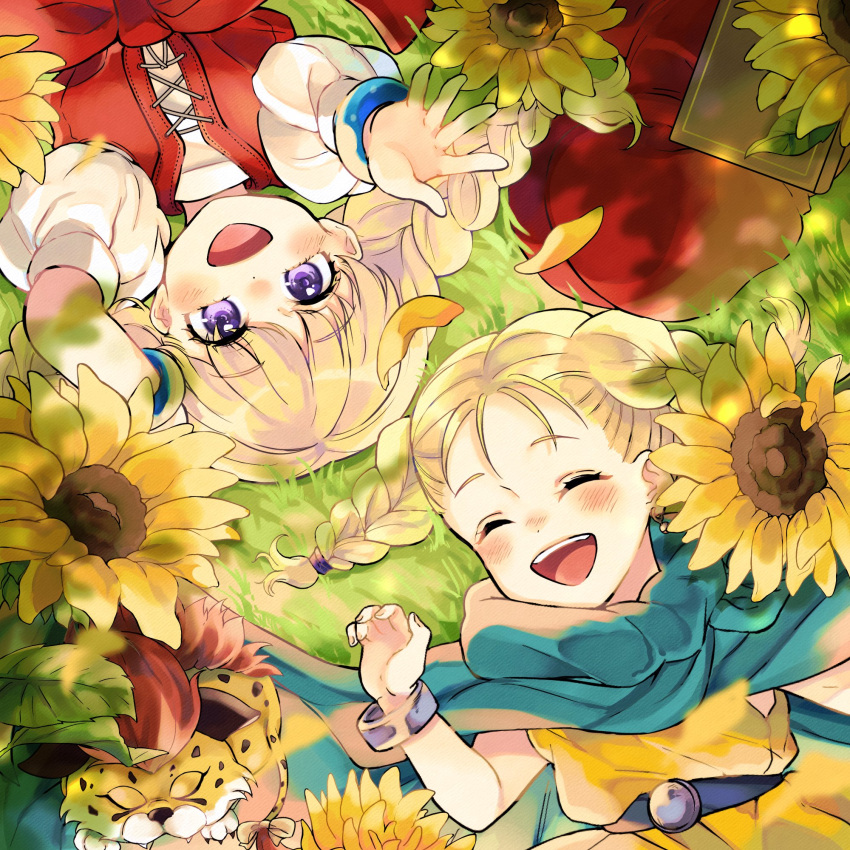 Safebooru - 2girls aged down arms up belt bianca (dq5) blonde hair ...