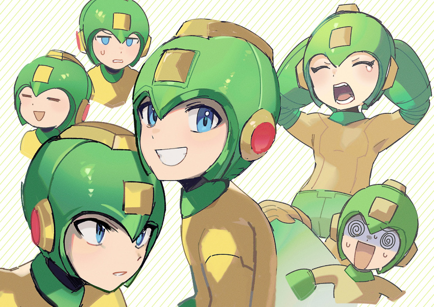 Safebooru - 1boy @ @ arm cannon blue eyes bodysuit dot nose eyelashes ...