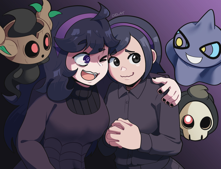 Safebooru - 2024 pokemon teraleak 2girls @ @ absurdres ahoge arm around shoulder artist name ...