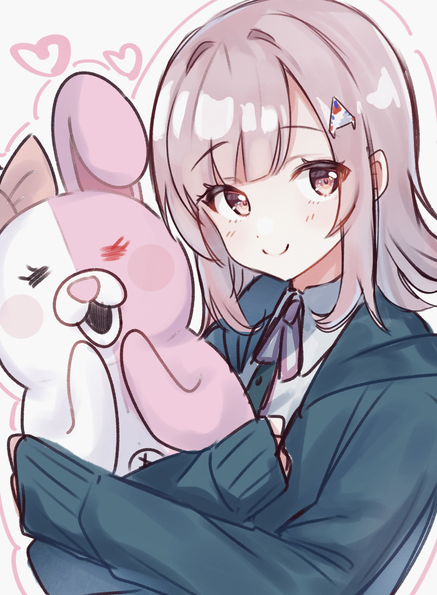 Safebooru - 1girl absurdres blush brown hair collared shirt danganronpa ...