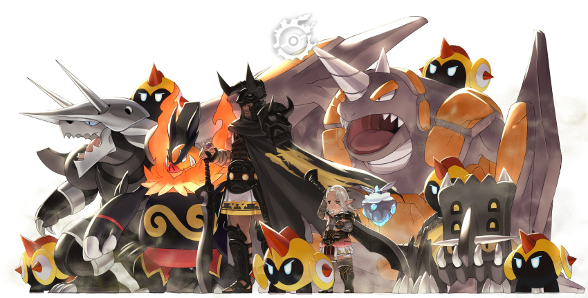 Safebooru - 2021 2boys absurdres aggron amputee armor bastiodon carbink ...