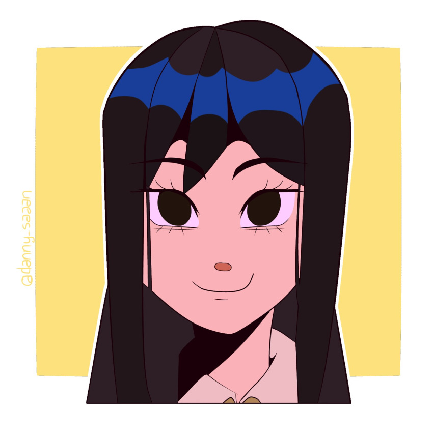 Safebooru - 1girl black eyes black hair chainsaw man closed mouth collared shirt danny saaan ...