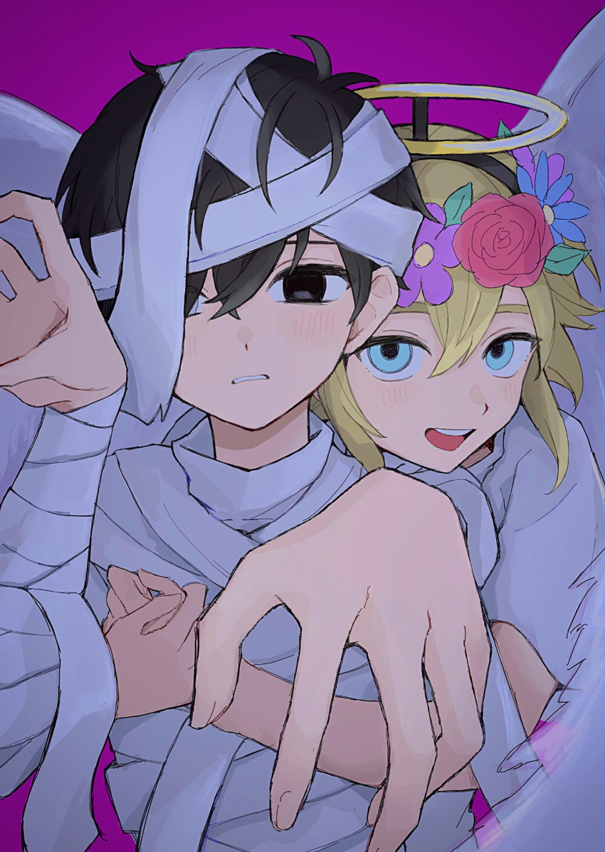 Safebooru - 2boys angel angel wings basil (faraway) (omori) basil ...