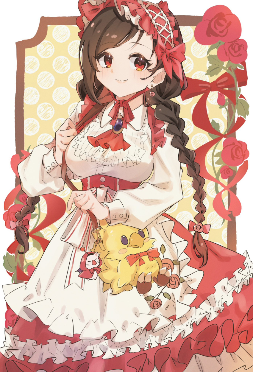 Safebooru - 1girl alternate costume animal bag apron ascot bag bird ...