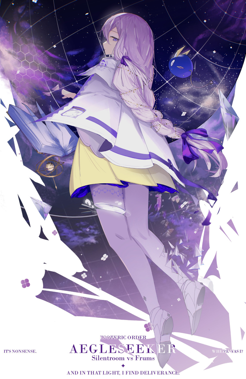 Safebooru - 1girl absurdres arcaea book bow braid dress hair bow highres lagrange (arcaea) long ...