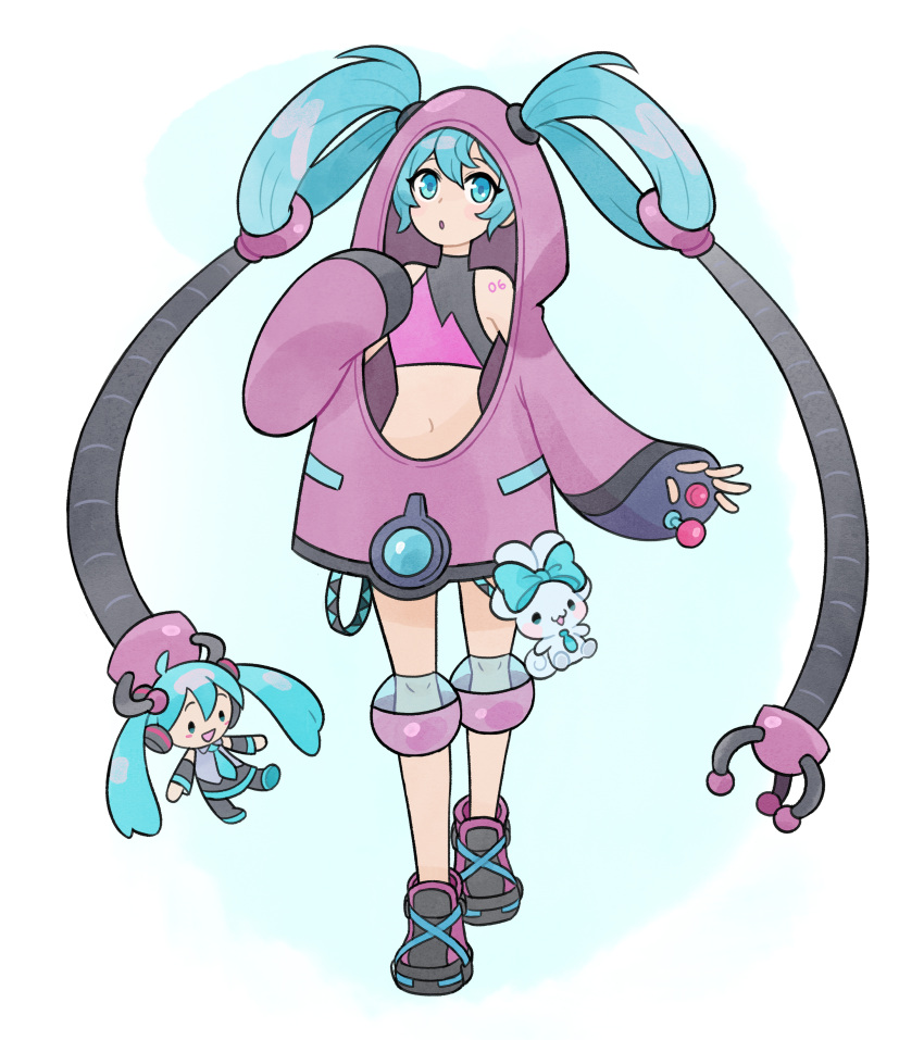 Safebooru - 1girl absurdres black footwear blue eyes blue hair capsule ...