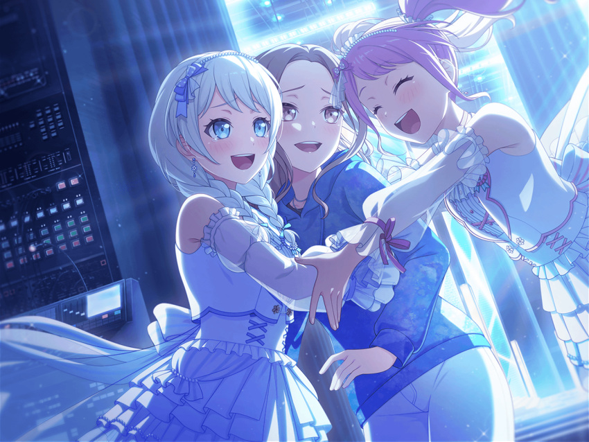 Safebooru - bang dream! blue eyes dress grey hair long hair smile ...