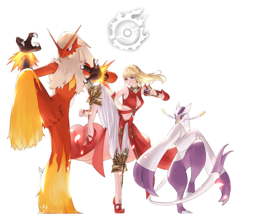 Safebooru - 1girl 2021 beak blaziken blonde hair crossover fighting ...