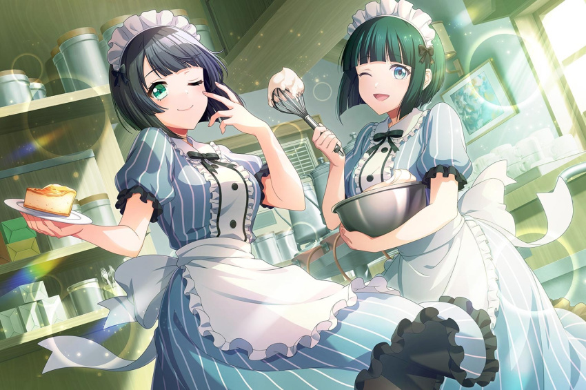 Safebooru - d4dj dress green eyes long hair purple hair smile togetsu rei wink | 5298331