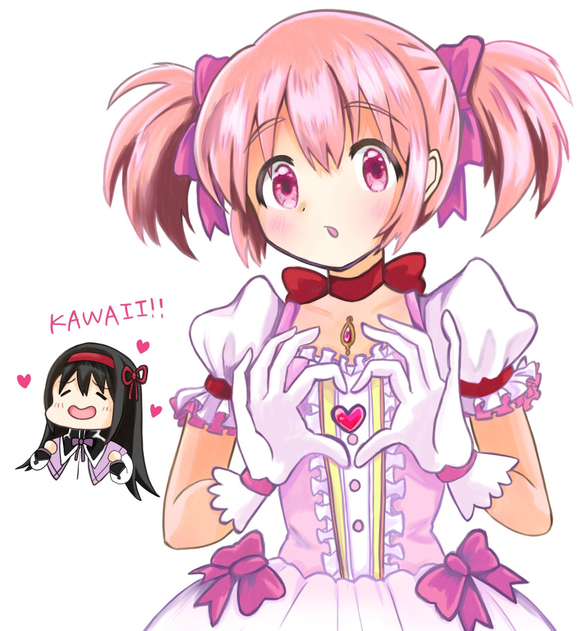 Safebooru - akemi homura akemi homura (magical girl) bow finger heart ...