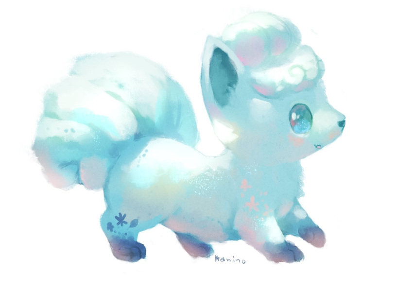 Safebooru - 1girl alolan vulpix blue eyes commentary request creatures ...