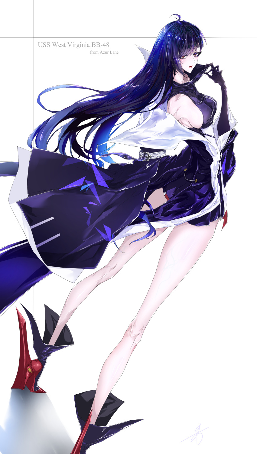 Safebooru - 1girl absurdres anchor symbol azur lane bangs bare shoulders black gloves black hair ...