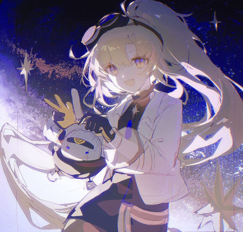 Safebooru - 1girl arcaea black gloves black shirt black skirt black ...